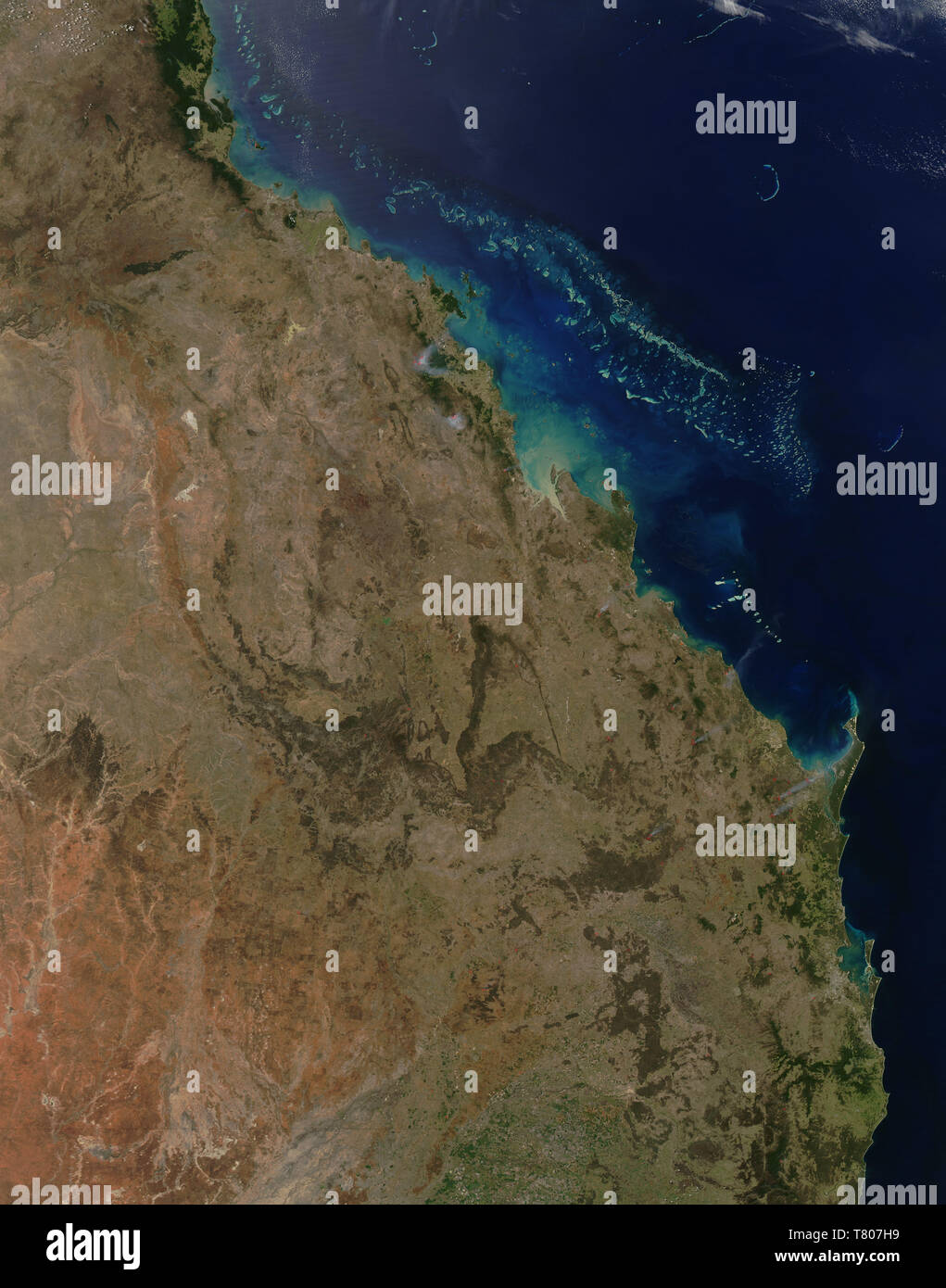 Great Barrier Reef, Satellite Image Stock Photo - Alamy