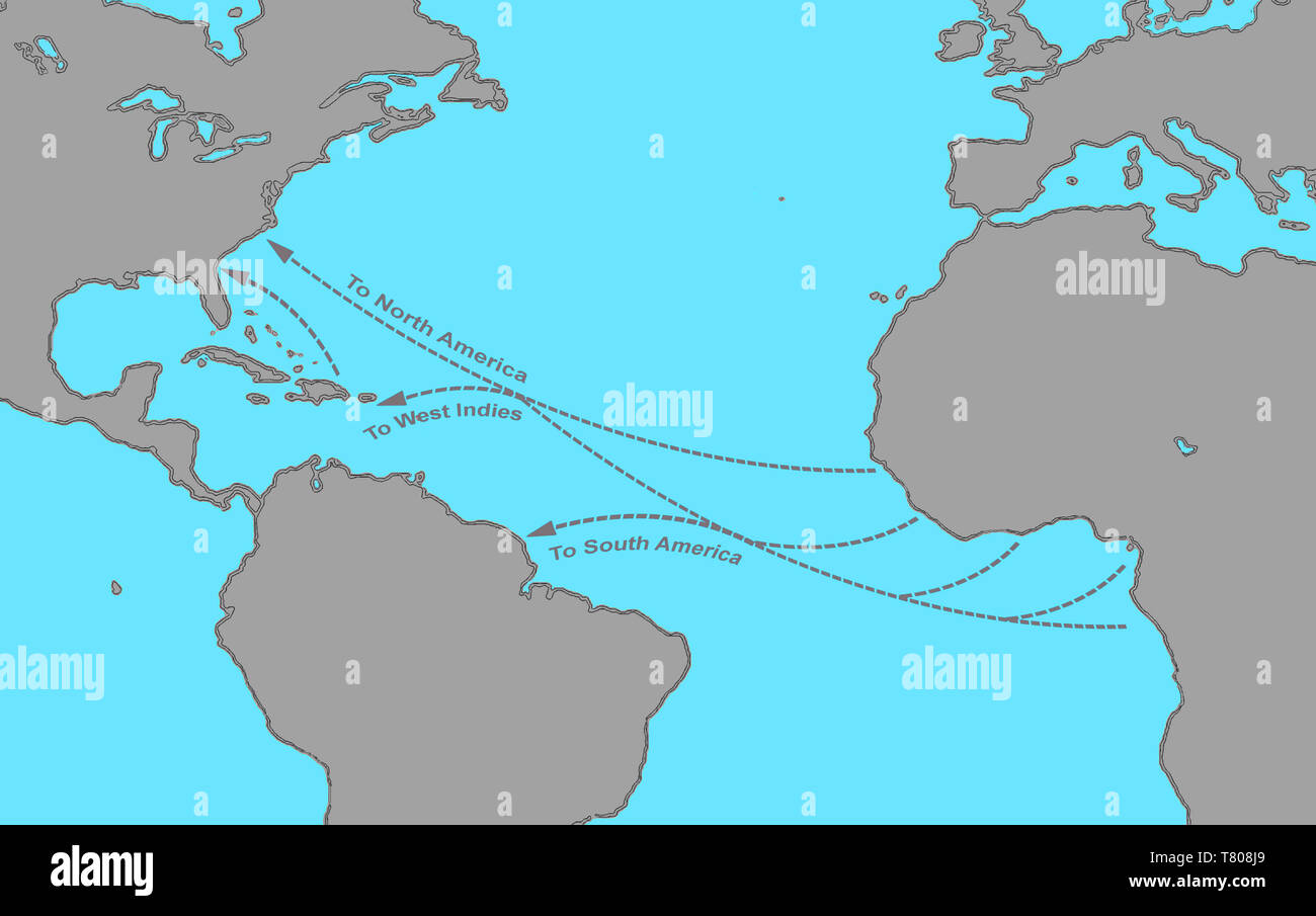 Transatlantic Slave Trade Routes, 16th-19th Centuries Stock Photo - Alamy