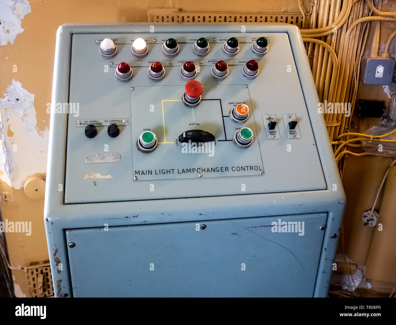 South Foreland Lighthouse Lamp Control panel Stock Photo - Alamy