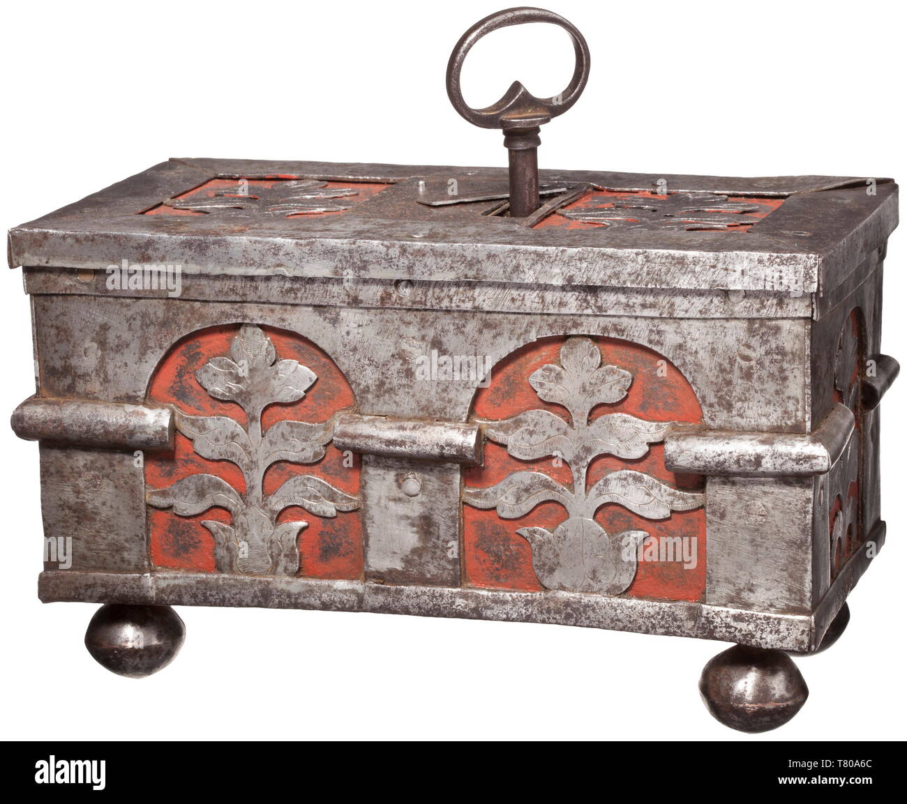 A German iron casket, mid-17th century. Rectangular casket made from ...