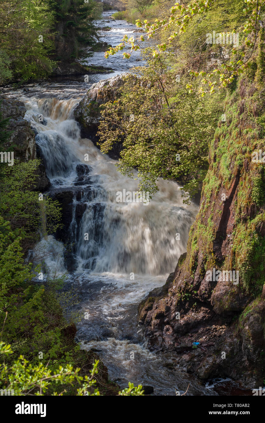 The Reekie Linn waterfall on the River Isla, Perthshire, Scotland, in ...