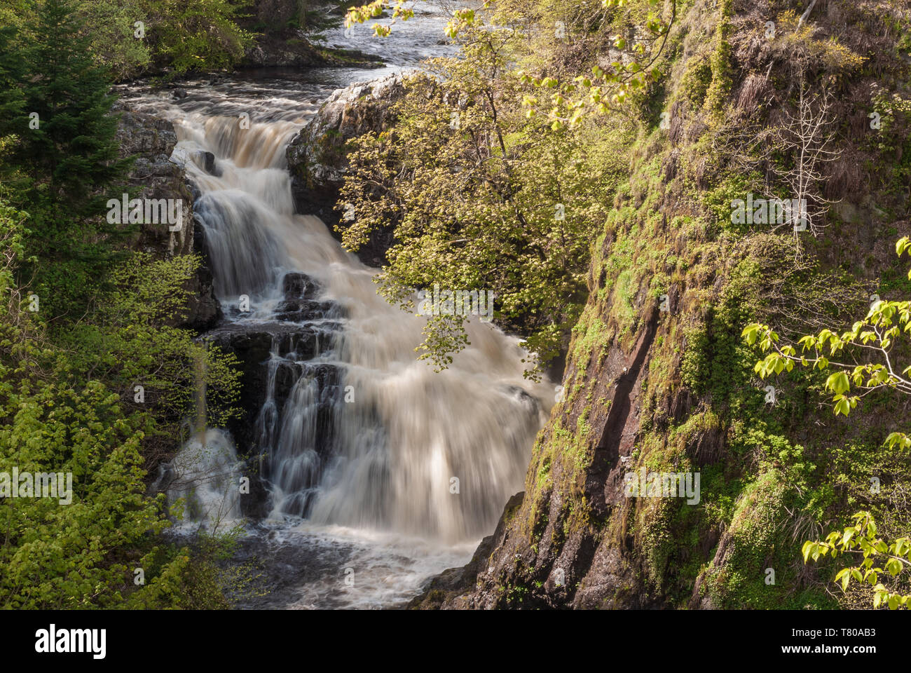 The Reekie Linn waterfall on the River Isla, Perthshire, Scotland, in ...