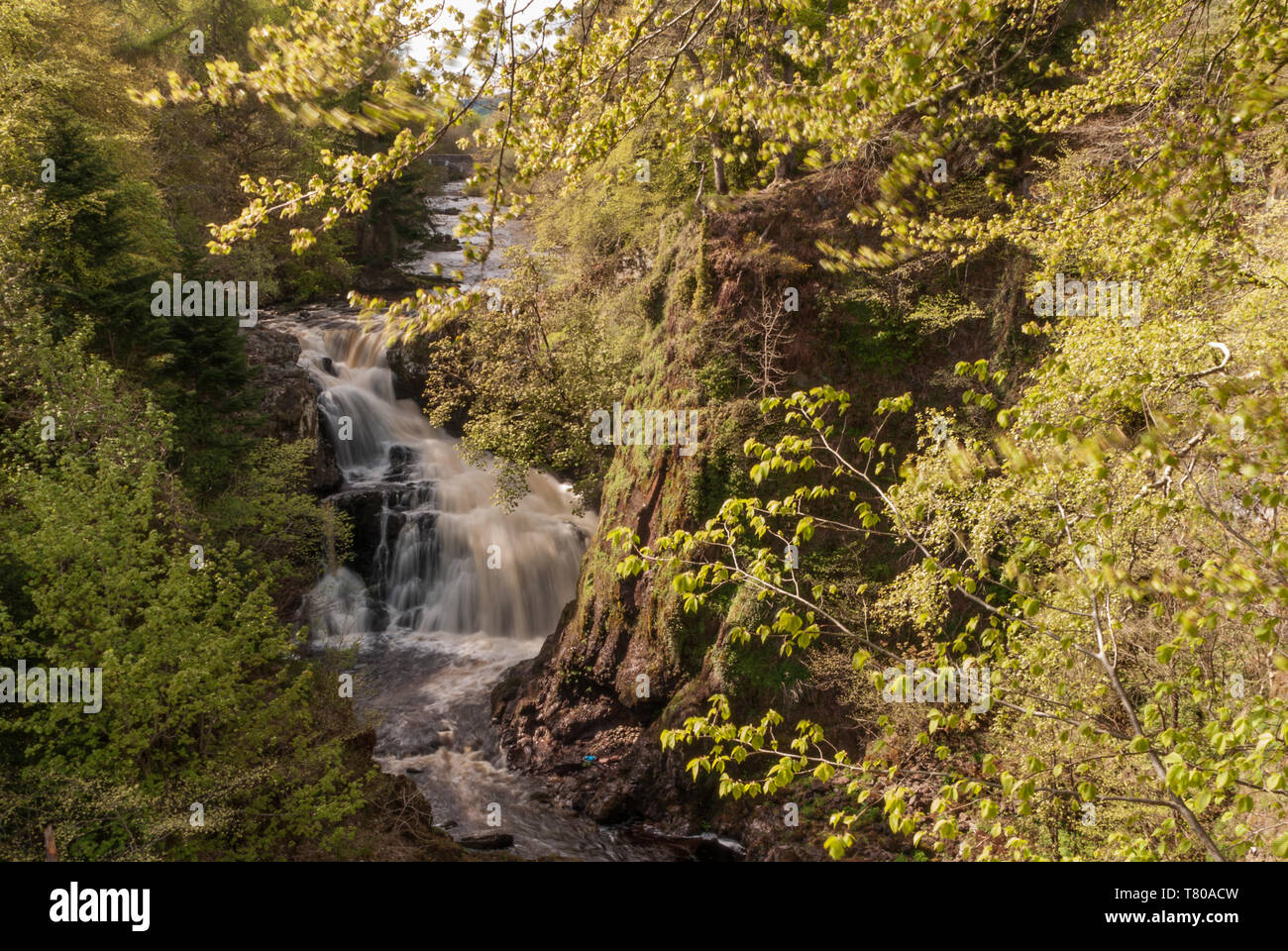 The Reekie Linn waterfall on the River Isla, Perthshire, Scotland, in ...