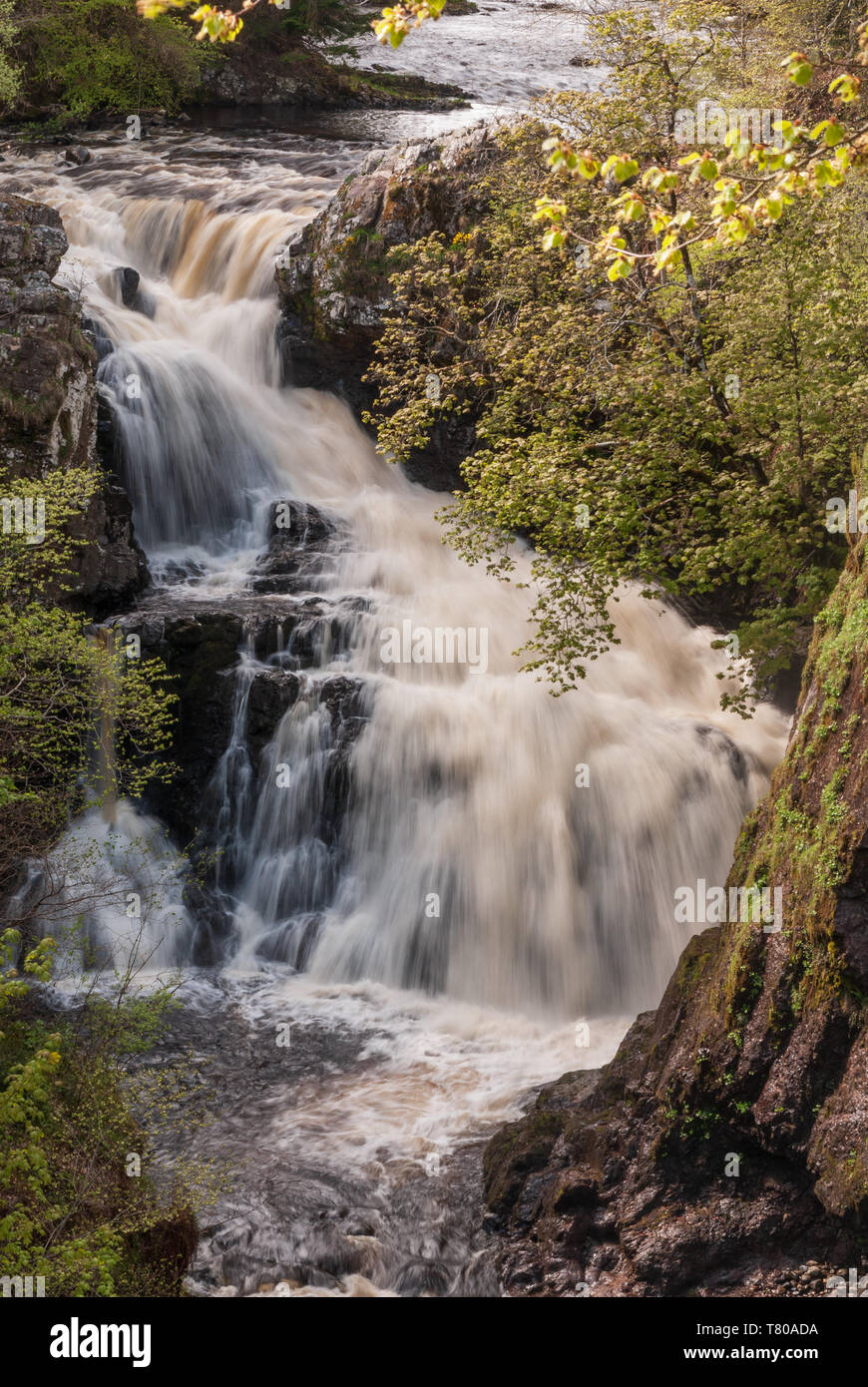 The Reekie Linn waterfall on the River Isla, Perthshire, Scotland, in ...