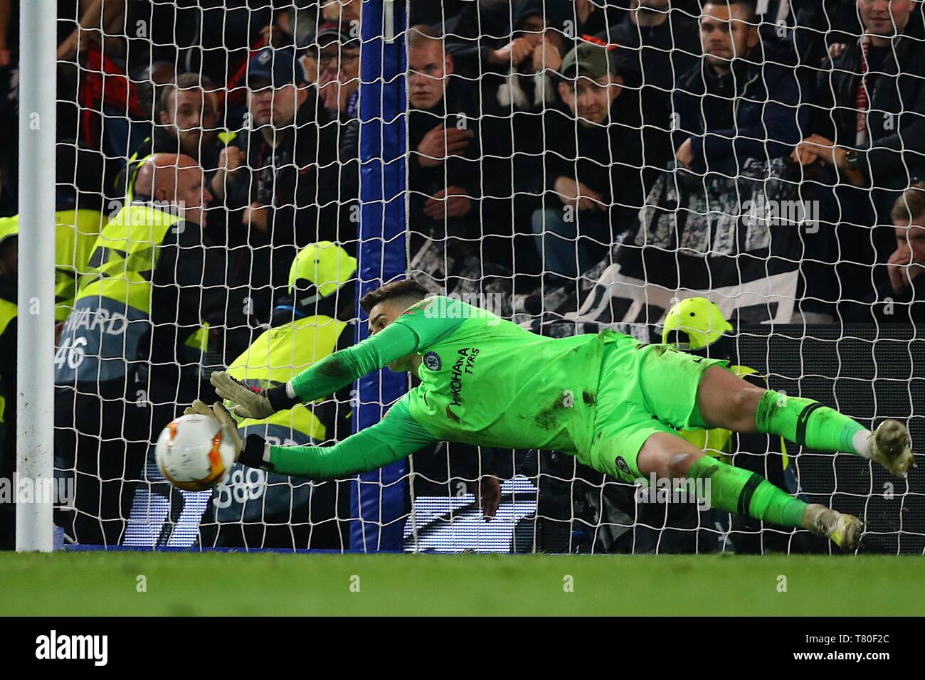 London, UK. 09th May, 2019. Kepa Arrizabalaga of Chelsea saves a ...