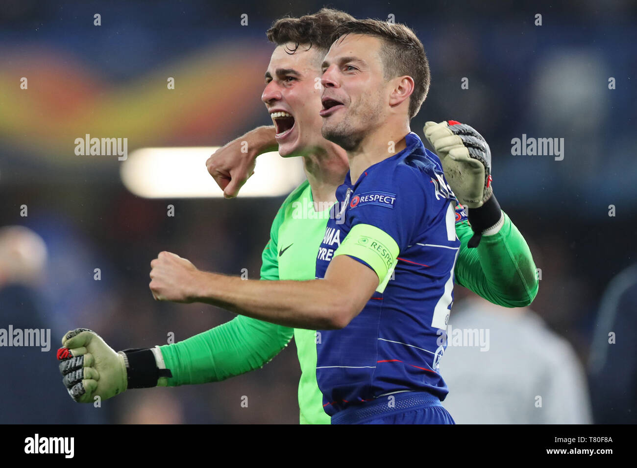 Chelsea goalkeeper kepa arrizabalaga celebrates hi-res stock ...