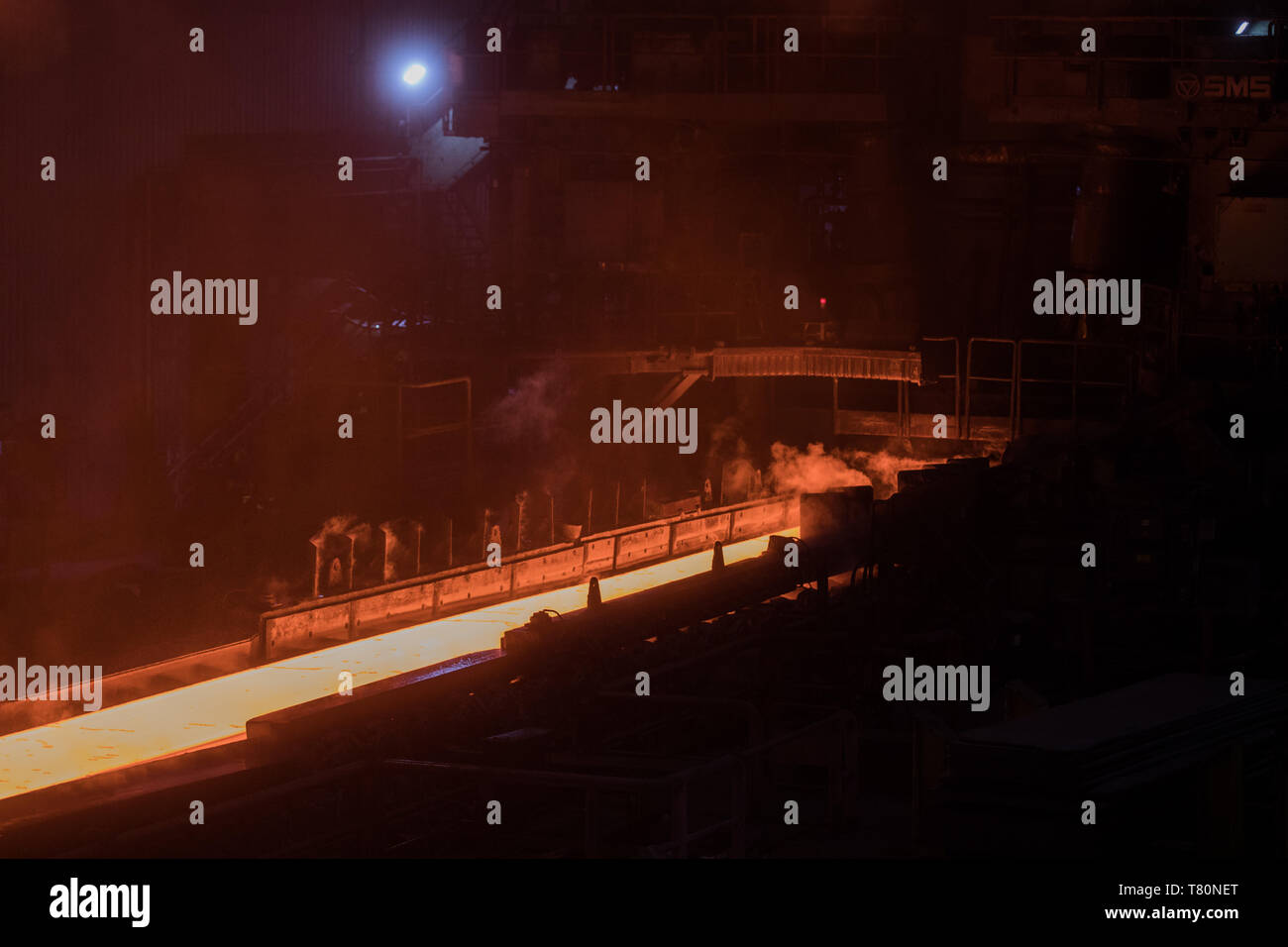 Duisburg, Germany. 10th Dec, 2018. Crude steel is produced in the ...