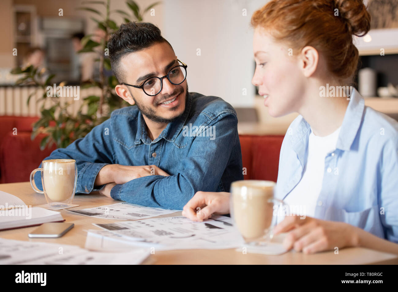 Preparing for seminar Stock Photo - Alamy