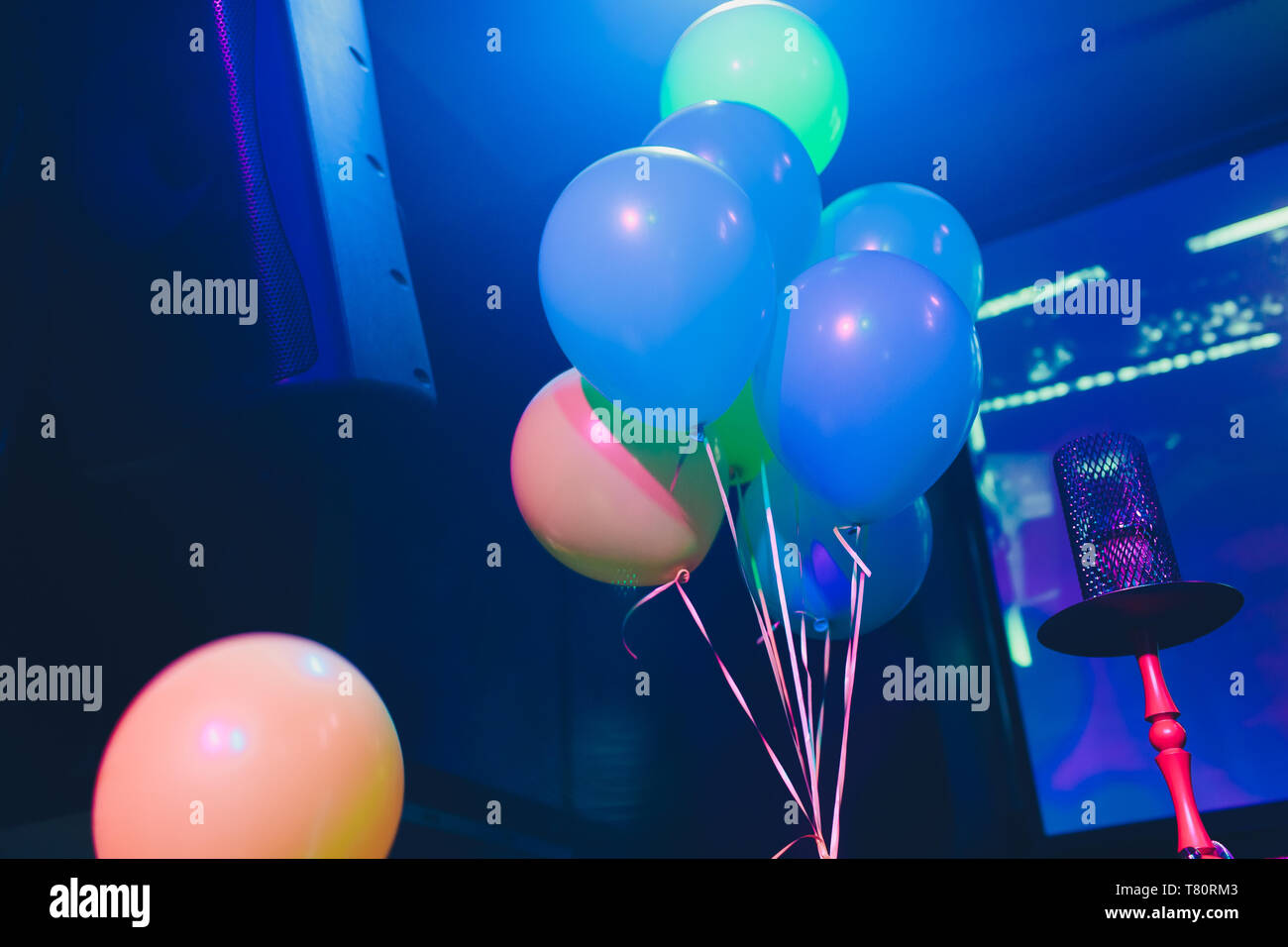 Abstract blurred party decoration with balloon, entertainment lifestyle ...