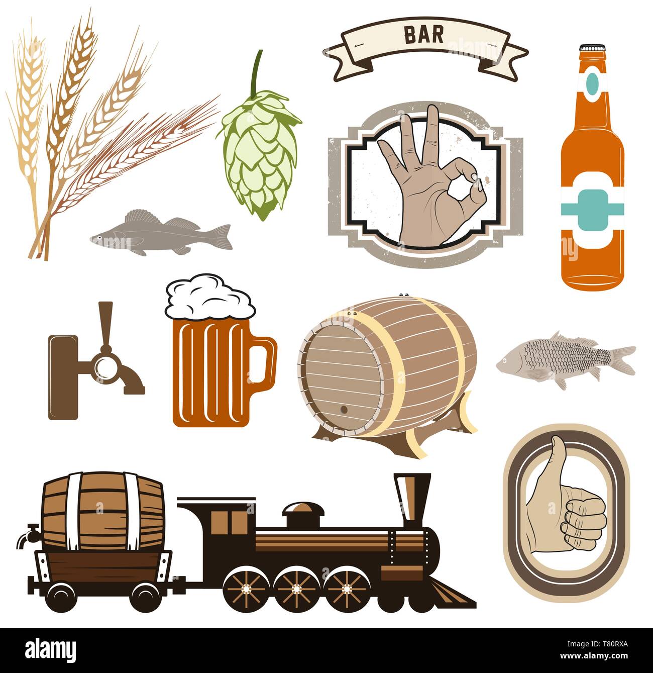 Beer glass snacks Stock Vector Images - Alamy