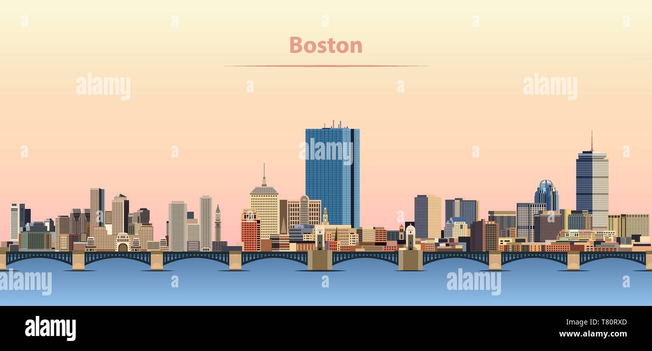 Boston skyline Stock Vector Images - Alamy