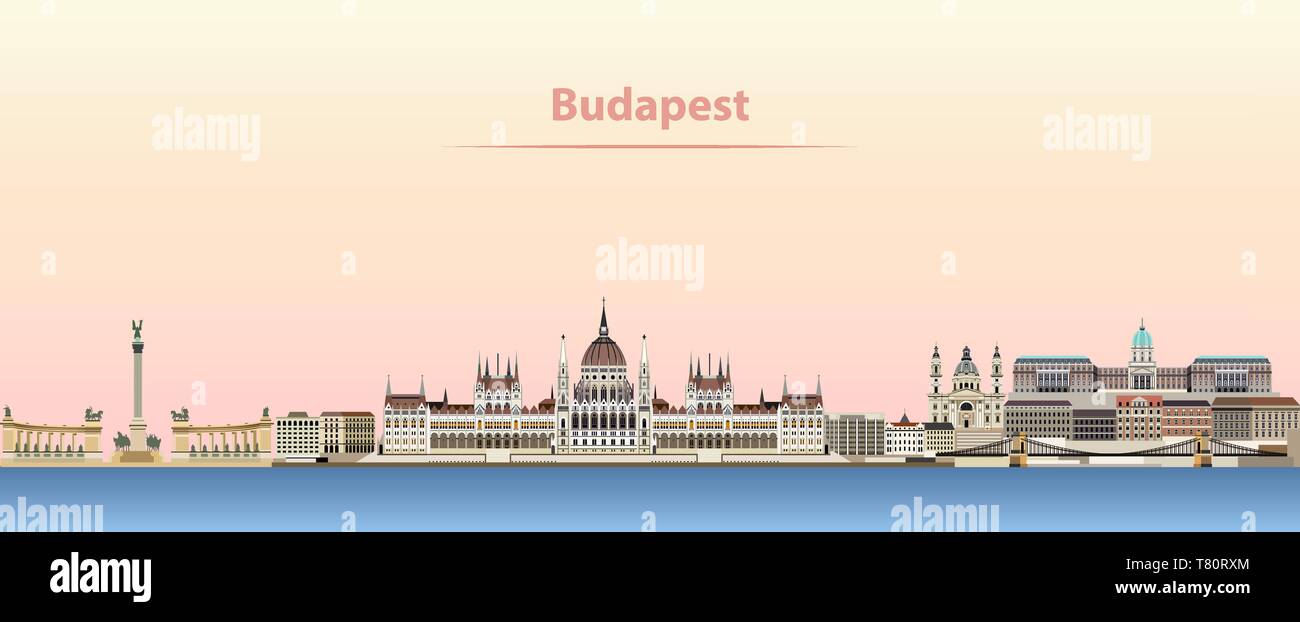 Budapest vector city skyline at sunrise Stock Vector Image & Art - Alamy