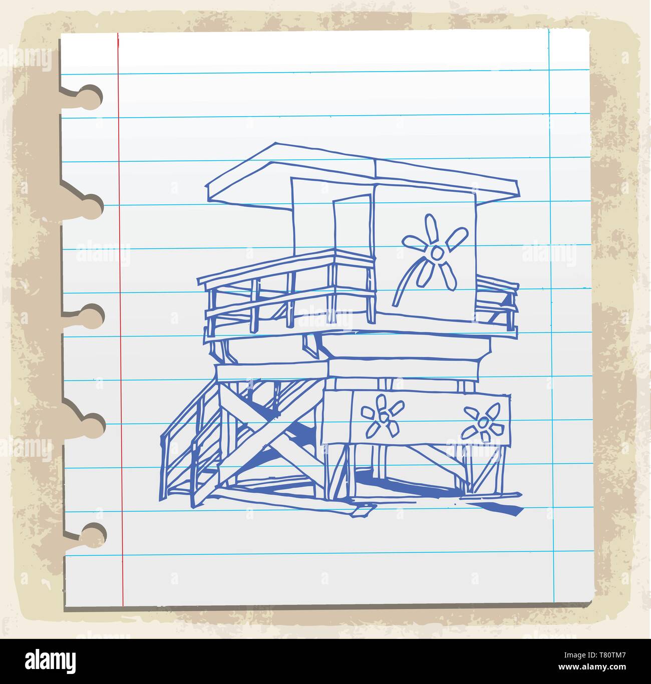 Florida beach lifeguard station Stock Vector Images - Alamy