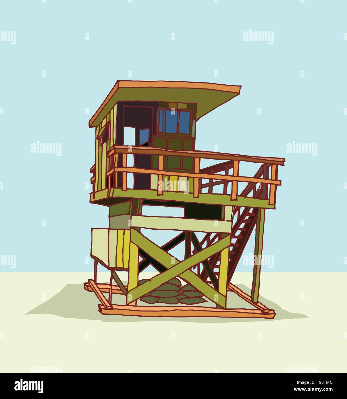 White beach huts Stock Vector Images - Alamy