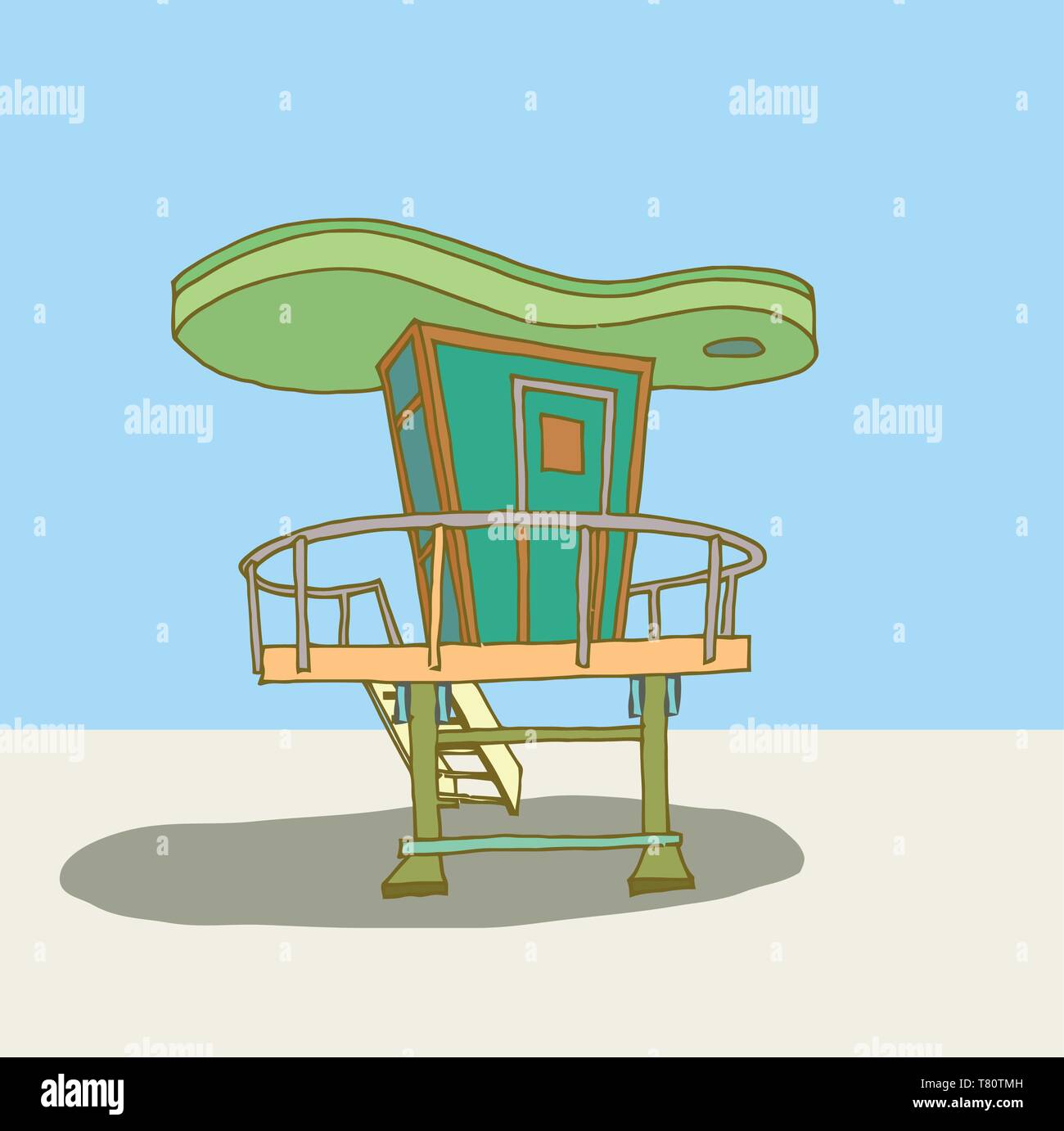 White beach huts Stock Vector Images - Alamy