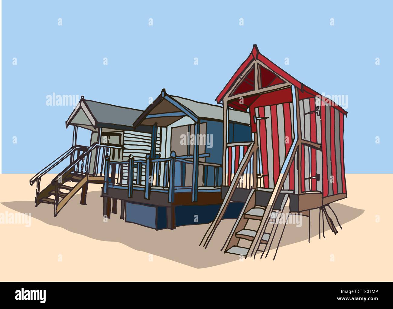 Shore huts Stock Vector Images - Alamy