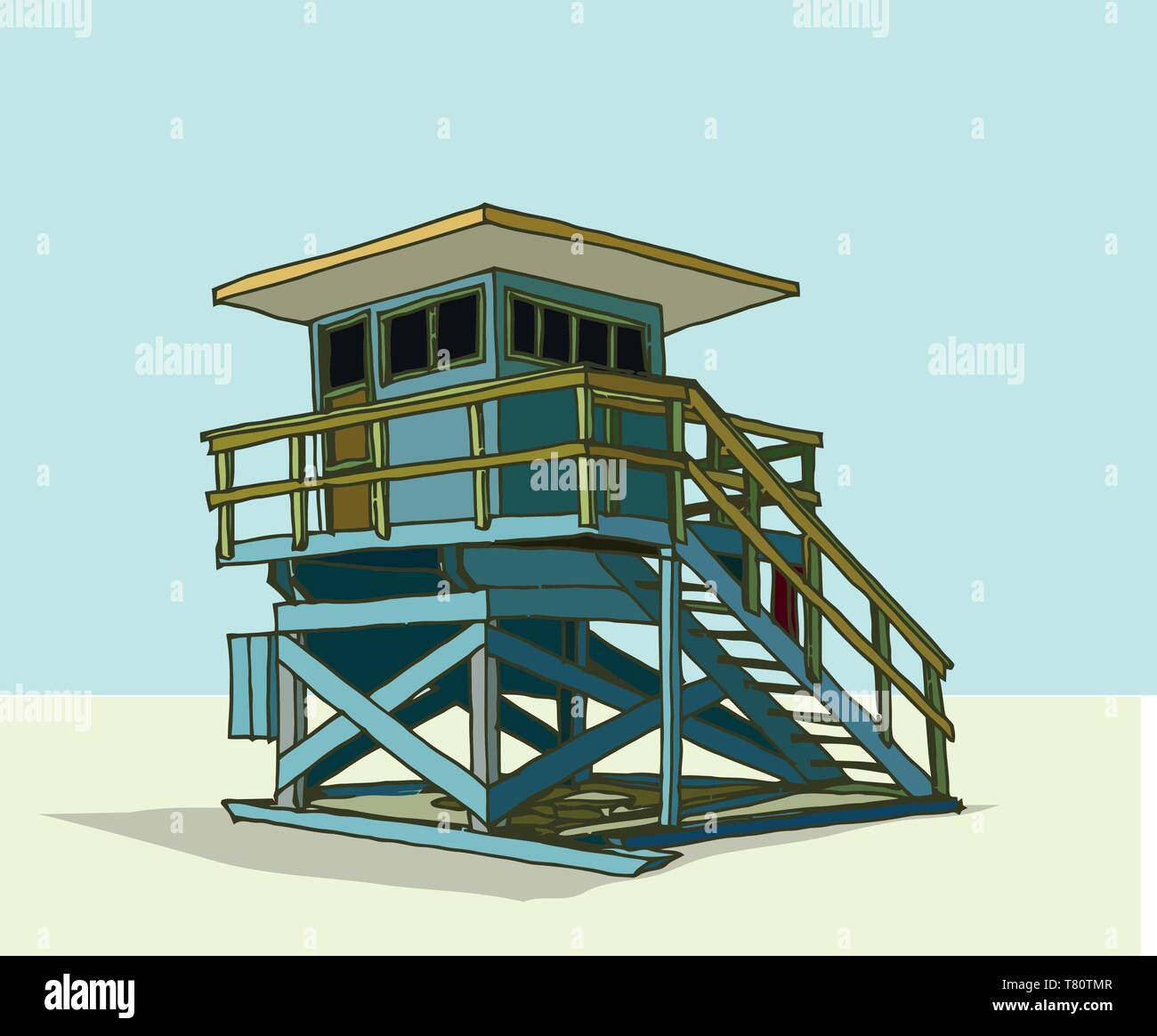 Lifeguard tower miami Stock Vector Images - Alamy