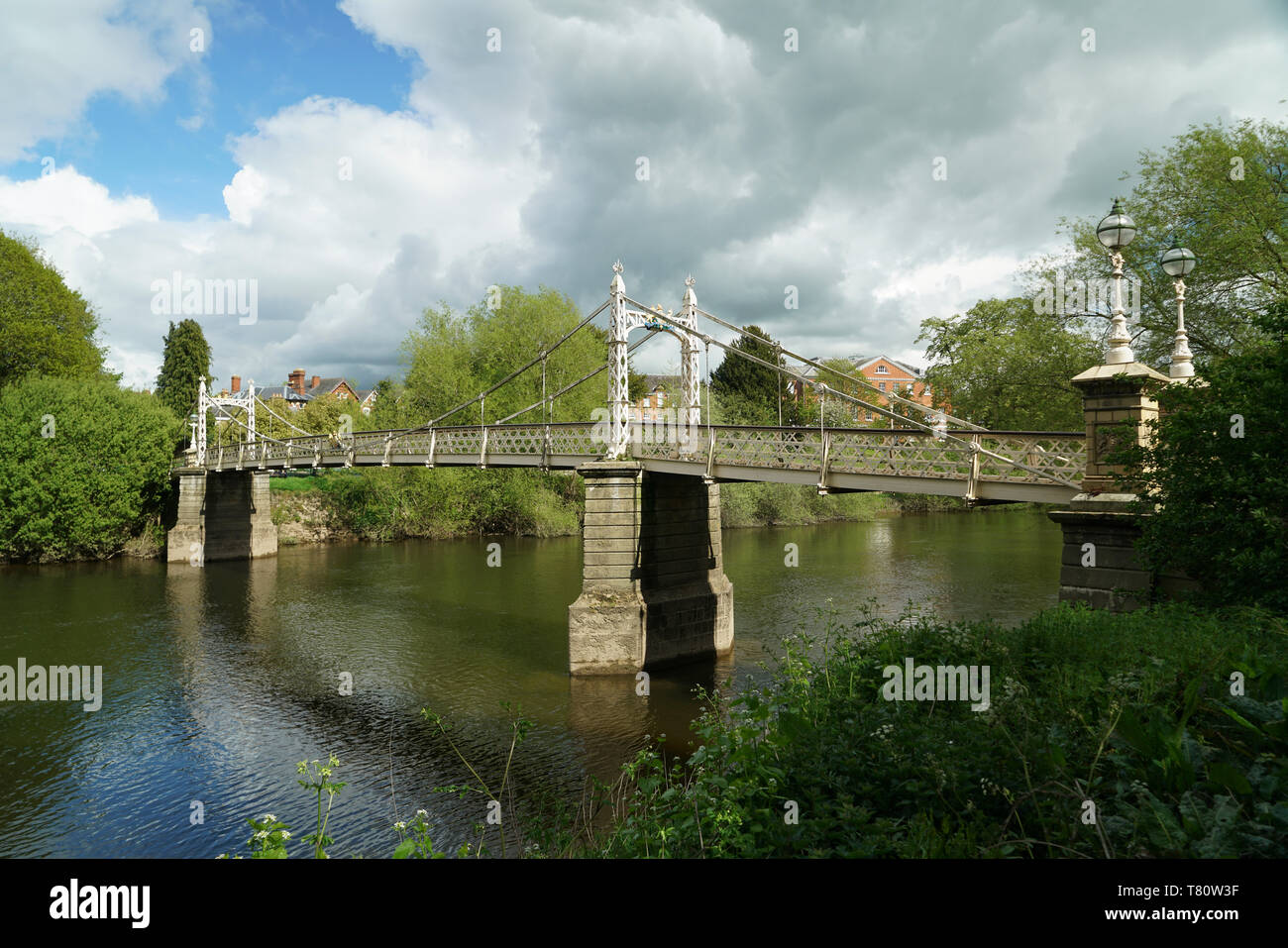 Wrought iron suspension bridge built in 1898 to celebrate Queen ...