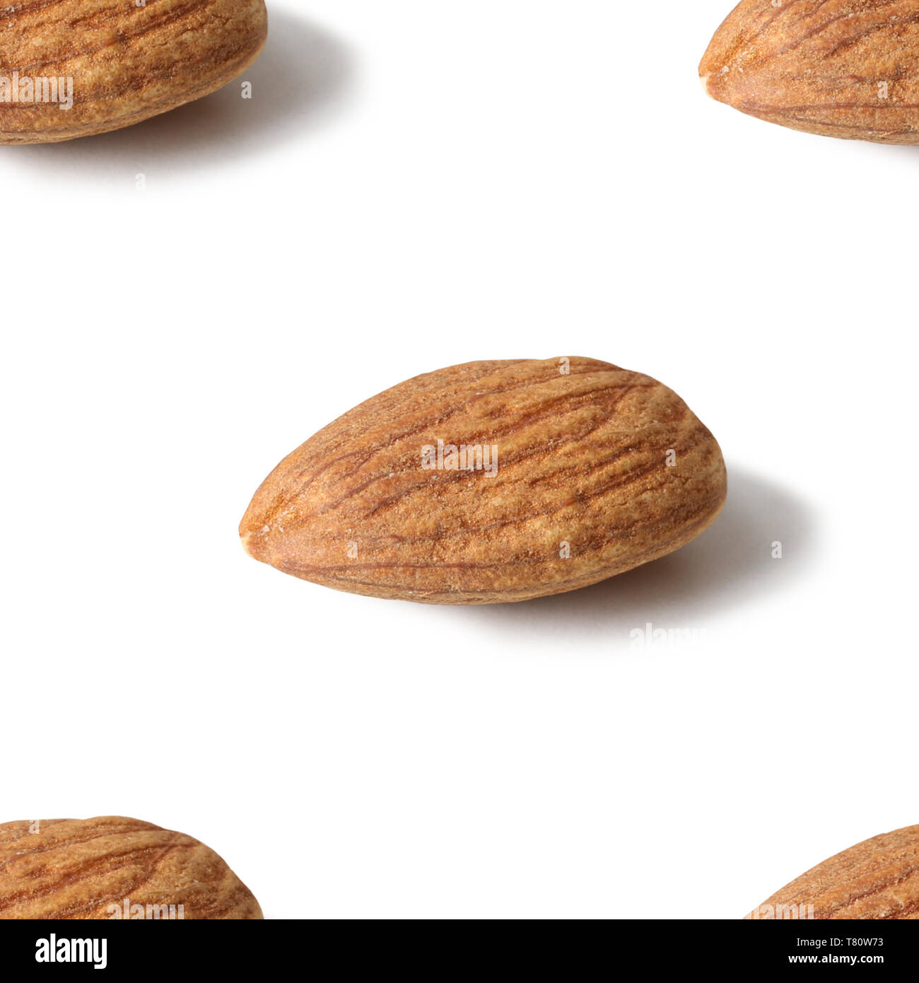 Almonds seamless pattern isolated on white background Stock Photo - Alamy