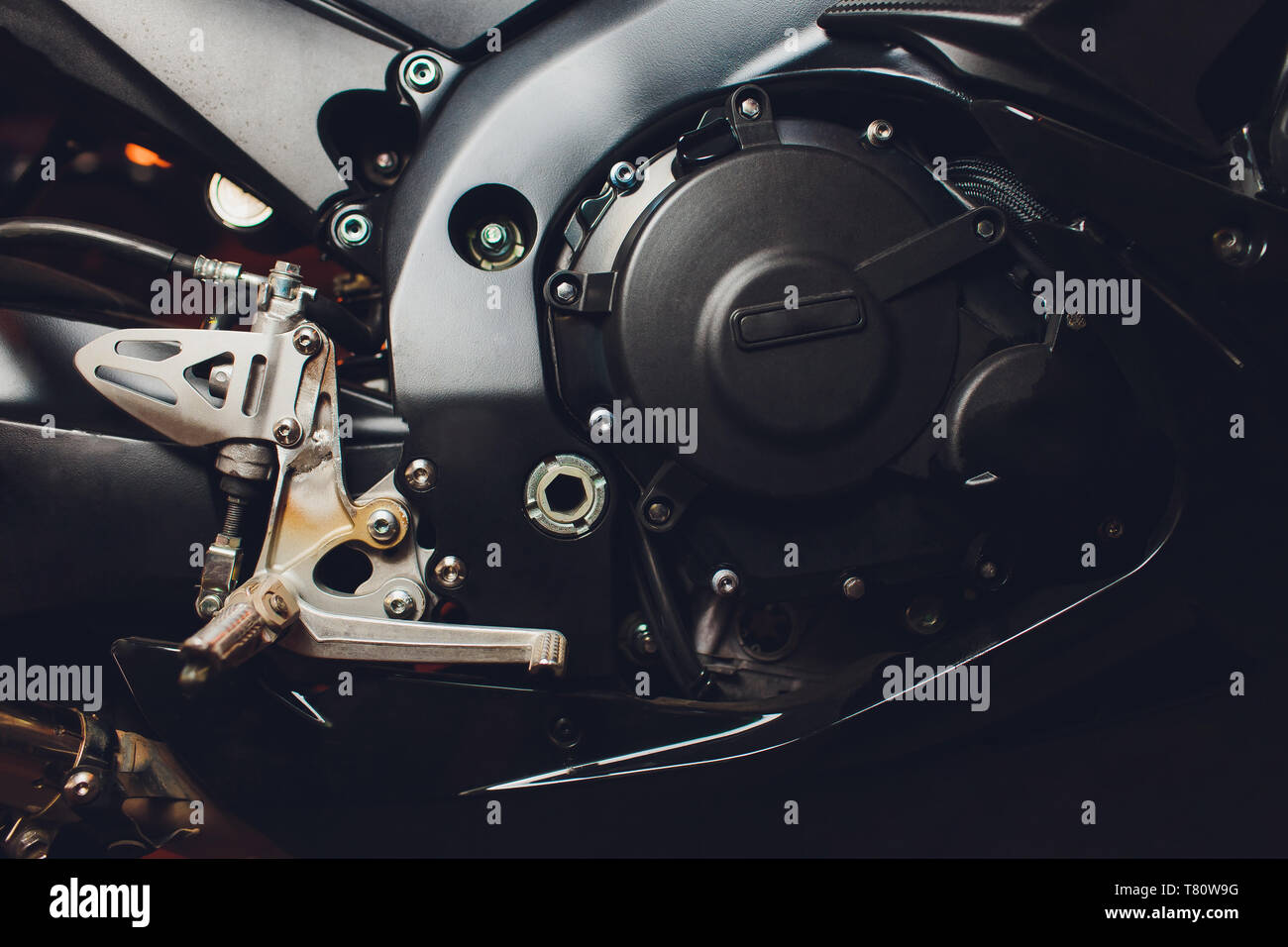 Motorcycle engine, detail of motorcycle engine close-up Stock Photo - Alamy