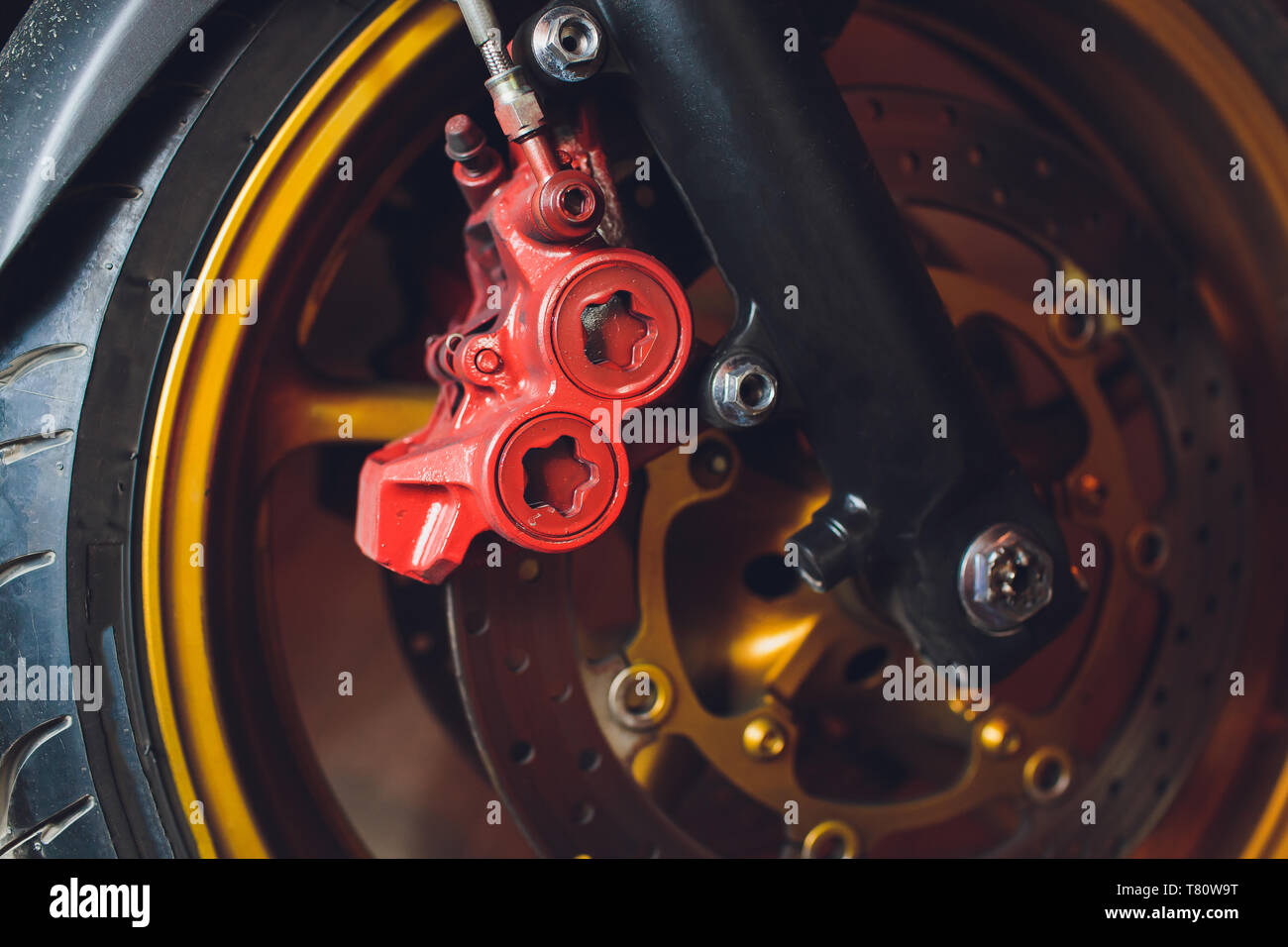 This is the image of a motorcycle brake disc, brake system Stock Photo ...