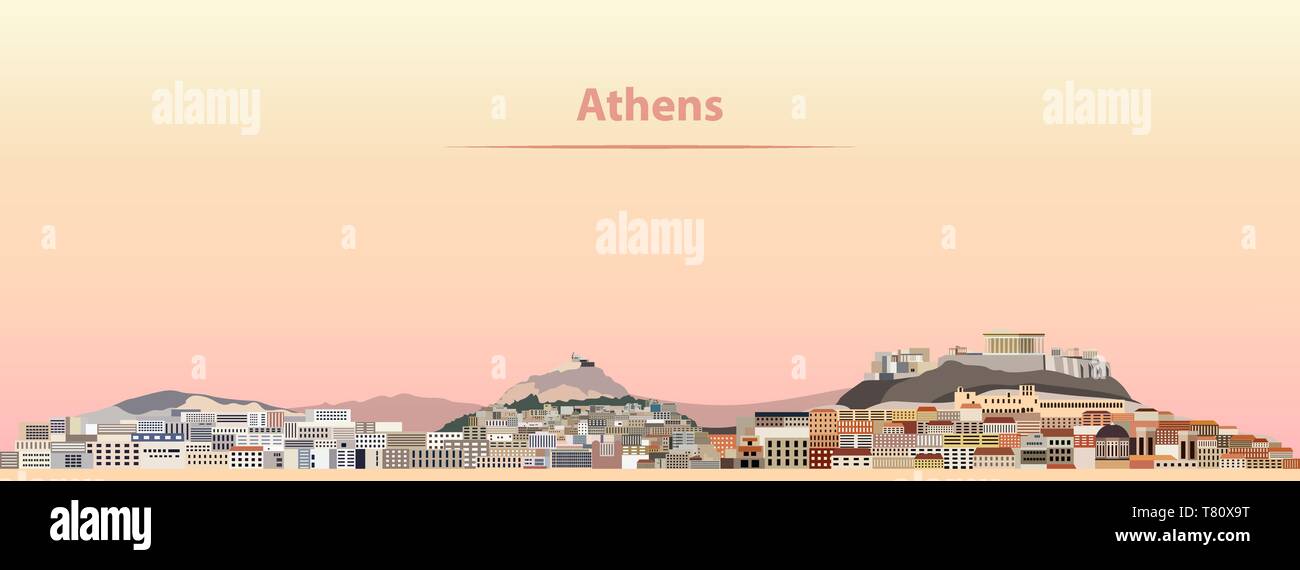 vector illustration of Athens skyline Stock Vector Image & Art - Alamy