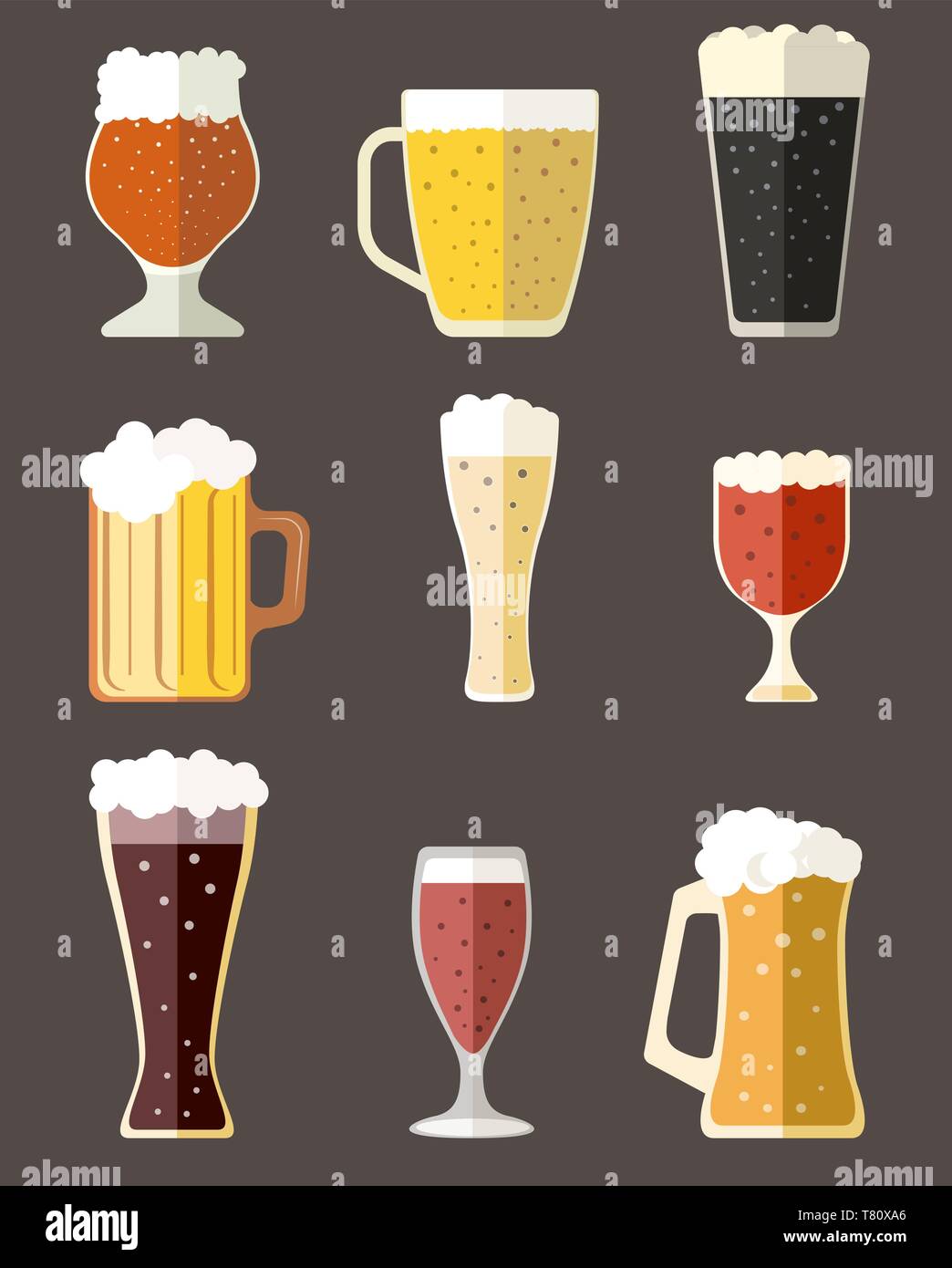 vector set of beer mugs icons Stock Vector Image & Art - Alamy