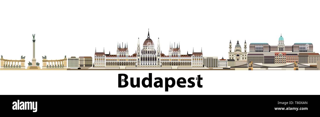Budapest vector city skyline Stock Vector Image & Art - Alamy