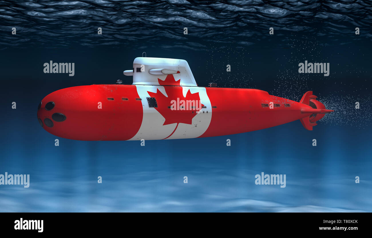 Submarine of Canadian Navy, concept. 3D rendering Stock Photo - Alamy
