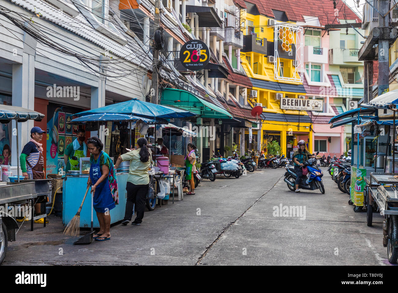 A street scene in Phuket old town, Phuket, Thailand, Southeast Asia ...