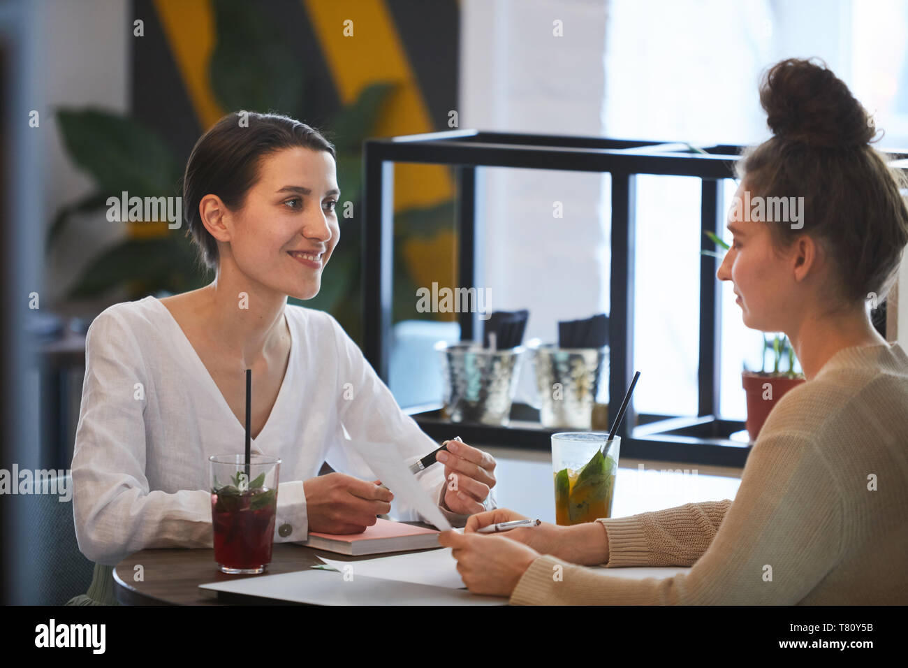 Meeting with client Stock Photo - Alamy