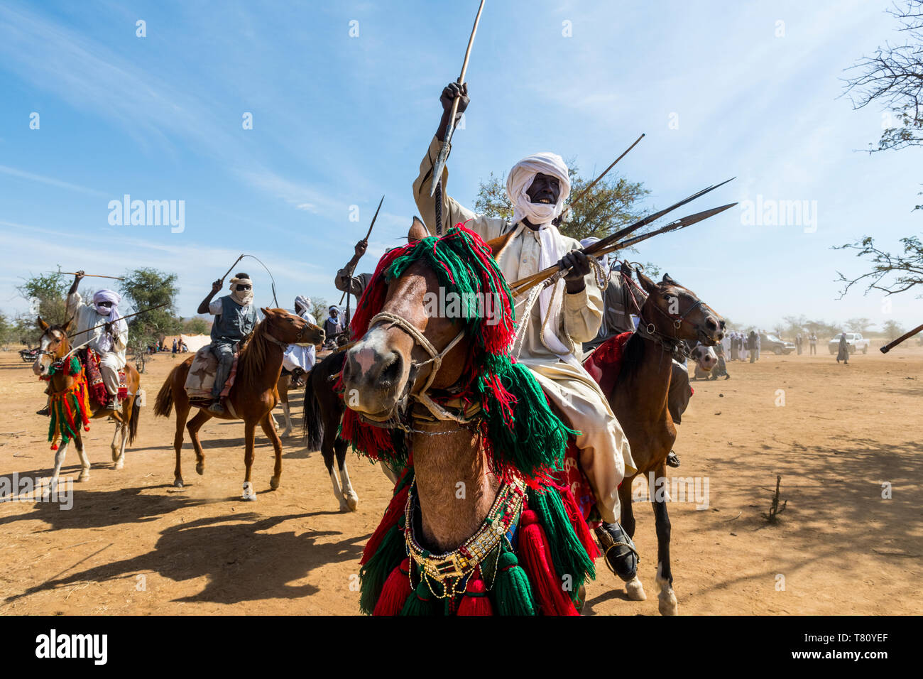 Colourful horse rider at a Tribal festival, Sahel, Chad, Africa Stock ...