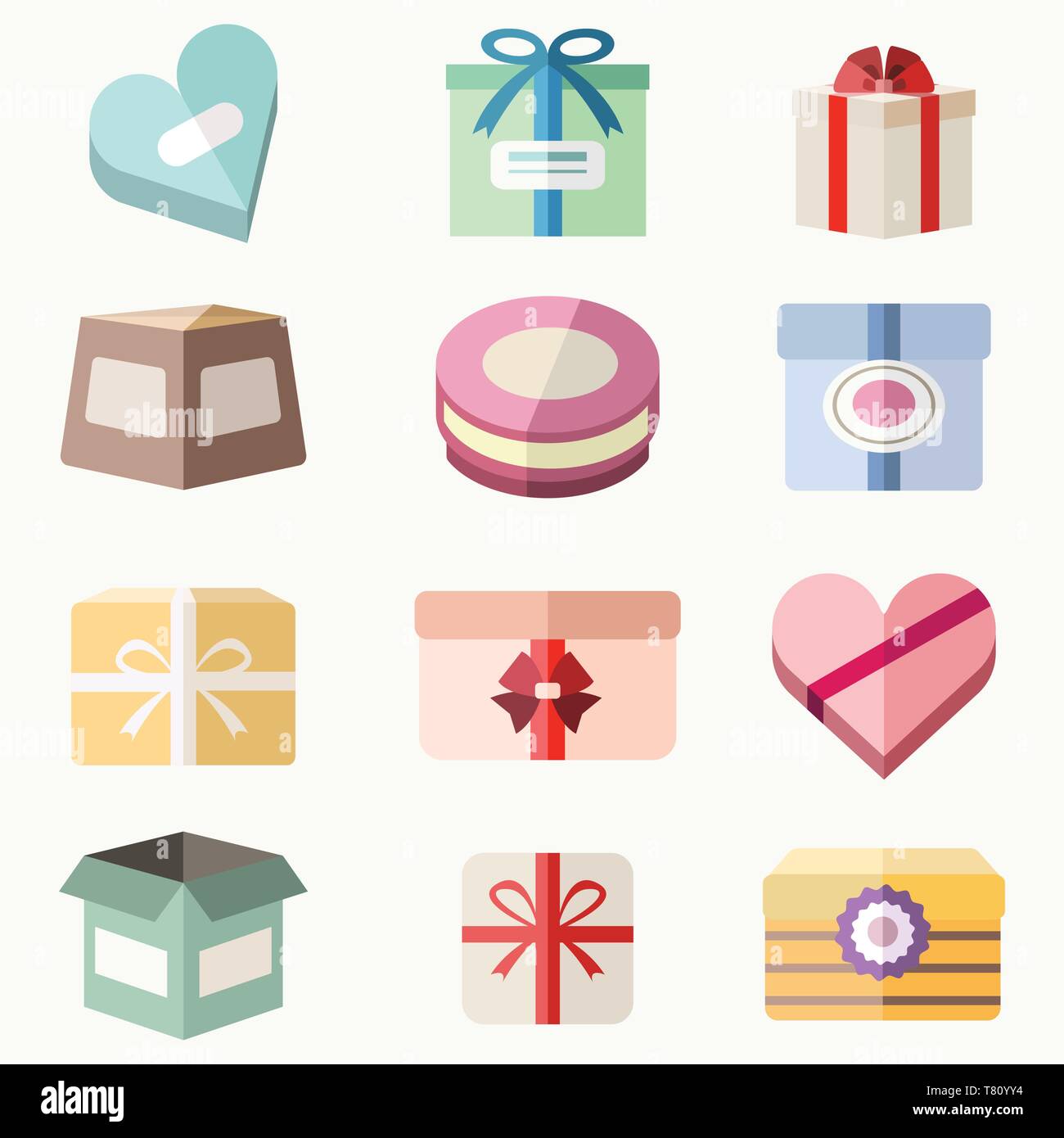 Gift boxes vector collection Stock Vector Images - Alamy