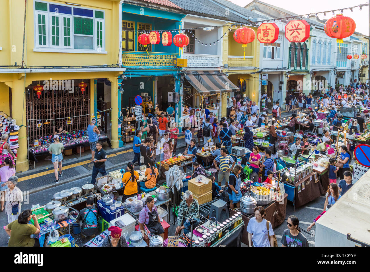 The famous Walking Street night market in Phuket old Town, Phuket ...
