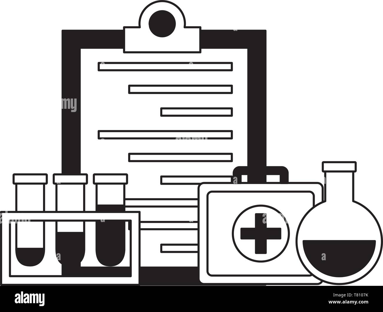 medical flasks suitcase clipboard Stock Vector Image & Art - Alamy
