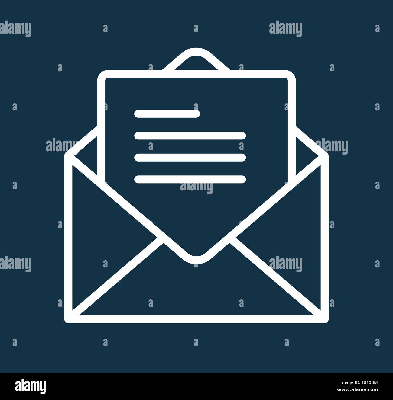 Mail letter message icon line art symbol flat vector illustration ...