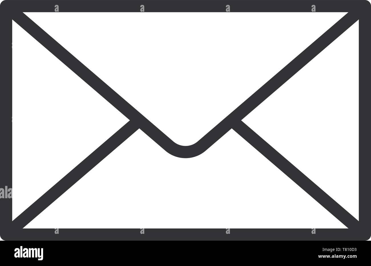 Mail message letter line art icon symbol flat vector illustration ...