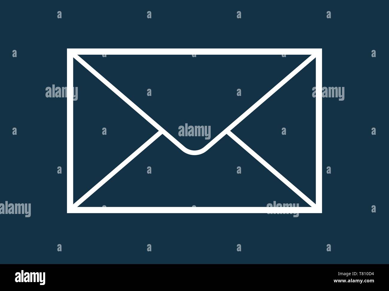 Mail message letter line art icon flat vector illustration design Stock ...