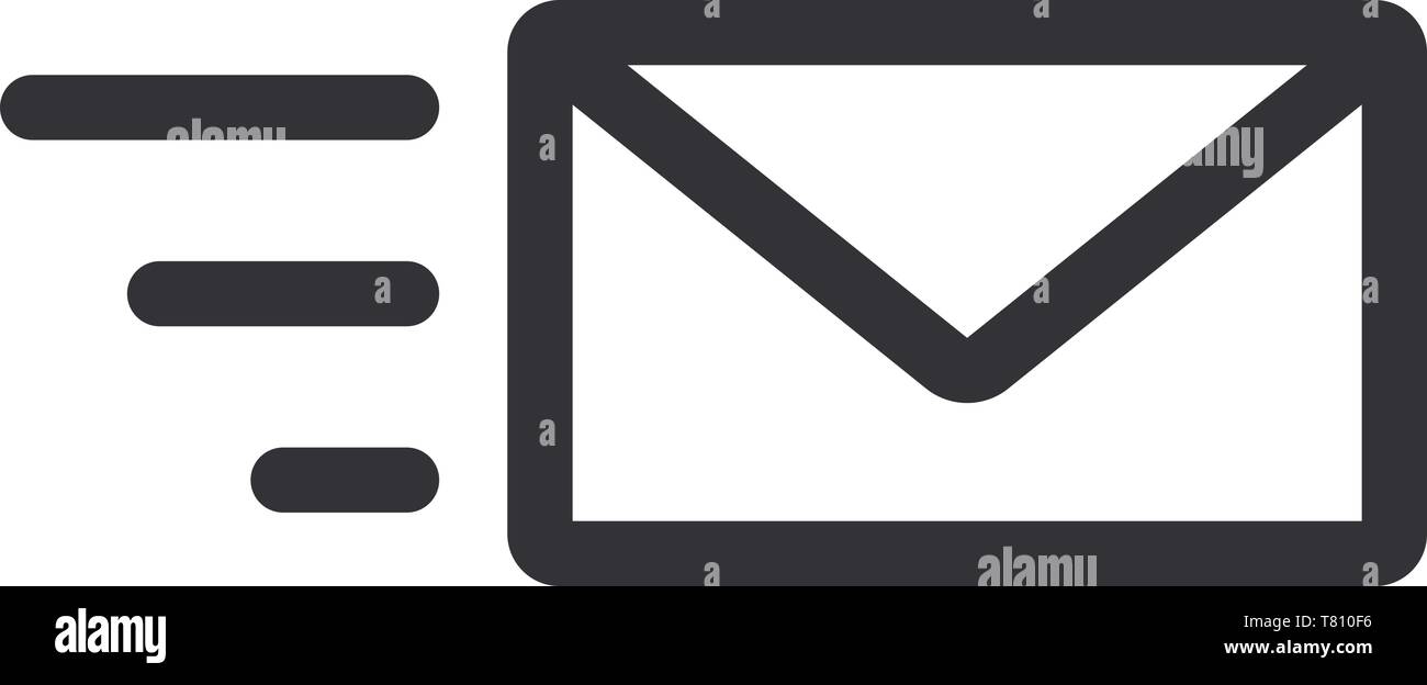 Sending mail message letter icon line art vector illustration design ...