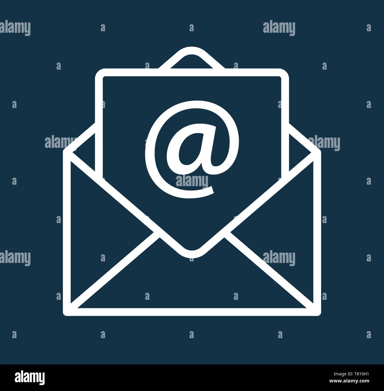 E-Mail message letter icon line art symbol flat vector illustration ...