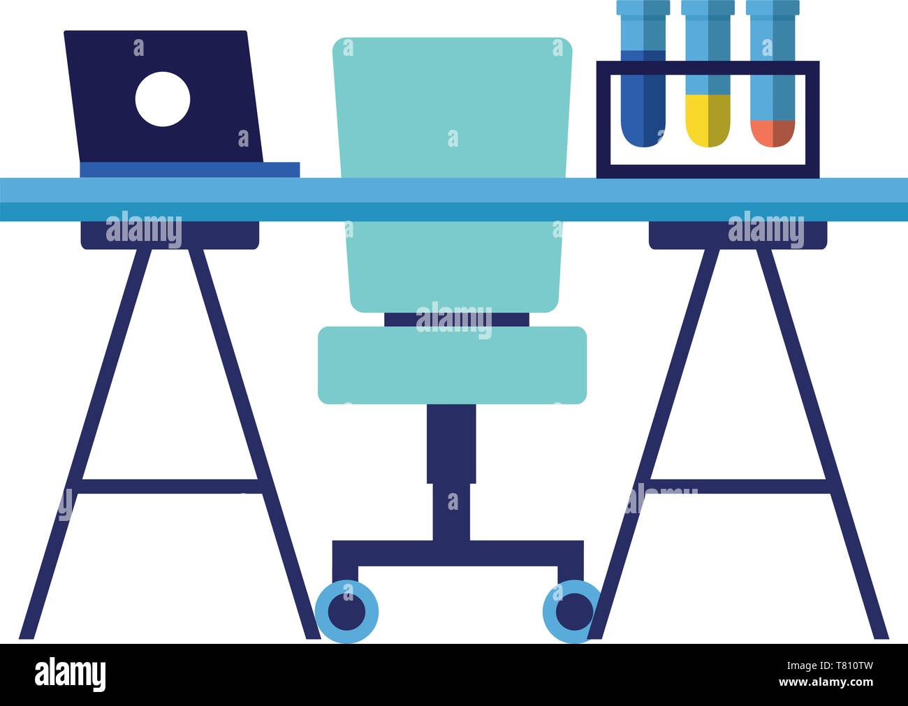 office desk chair laptop flask Stock Vector Image & Art - Alamy