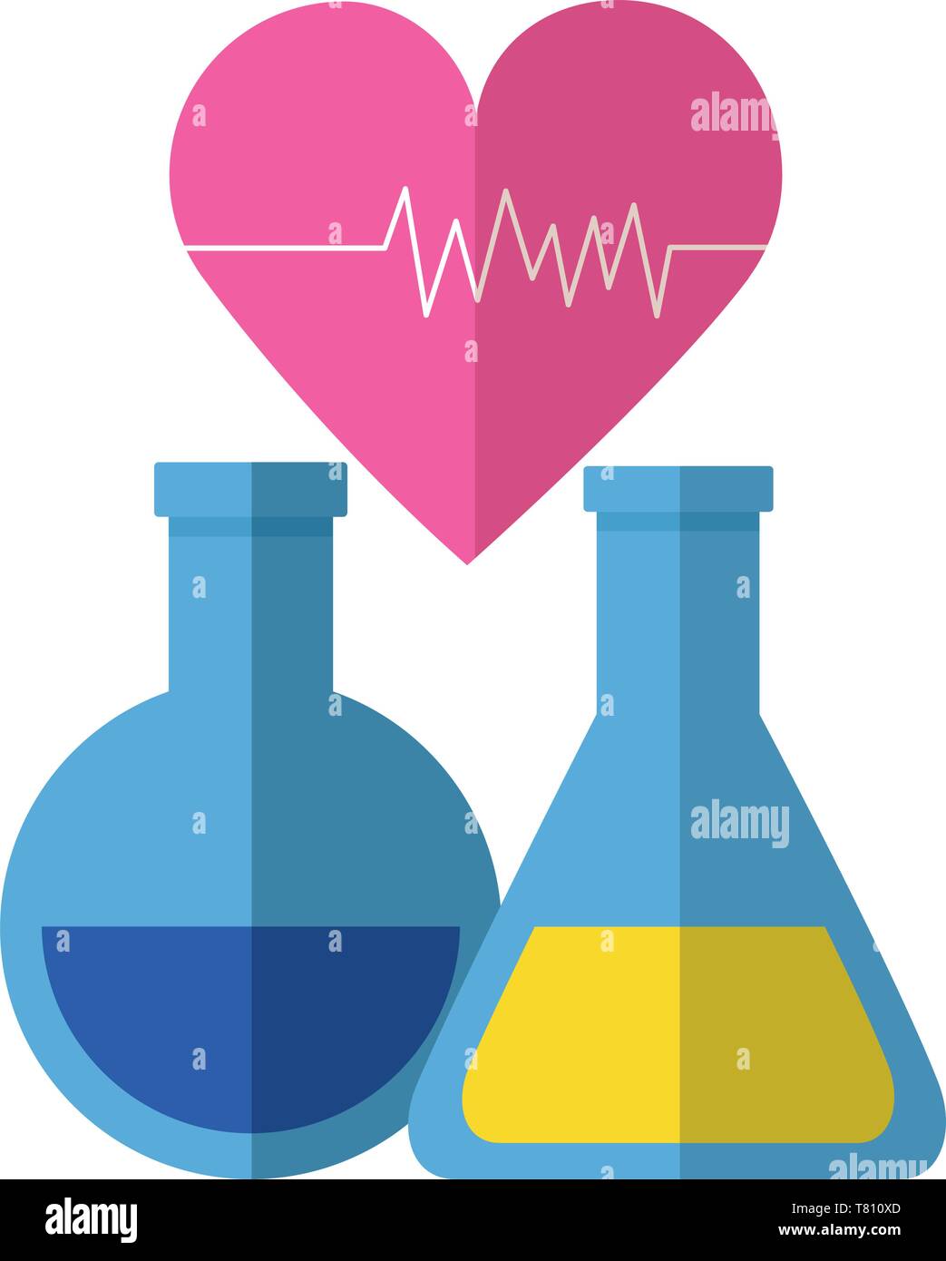 medical flasks heartbeat Stock Vector Image & Art - Alamy
