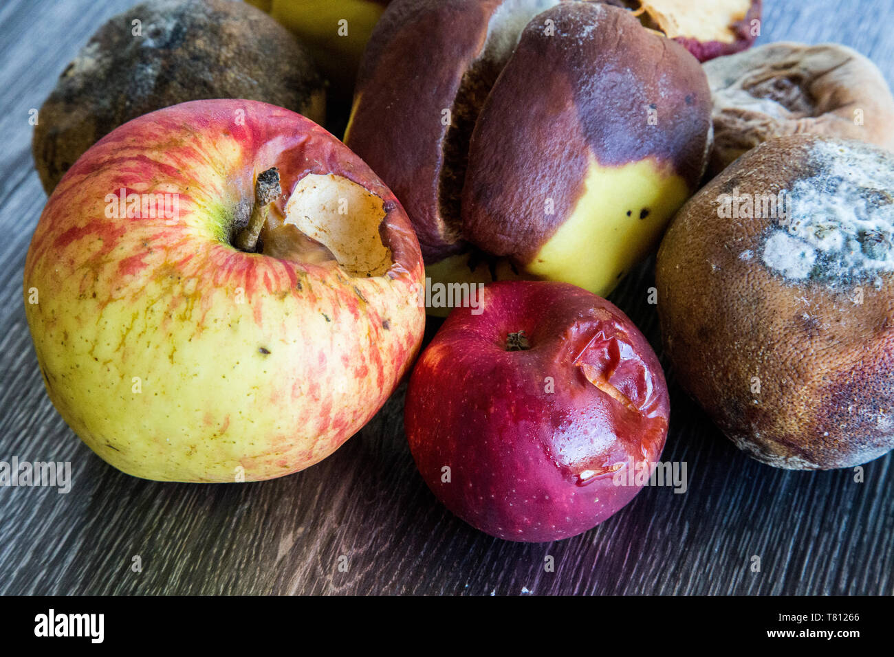 Homegrown and imported fruit that has gone off sitting in the fruit ...