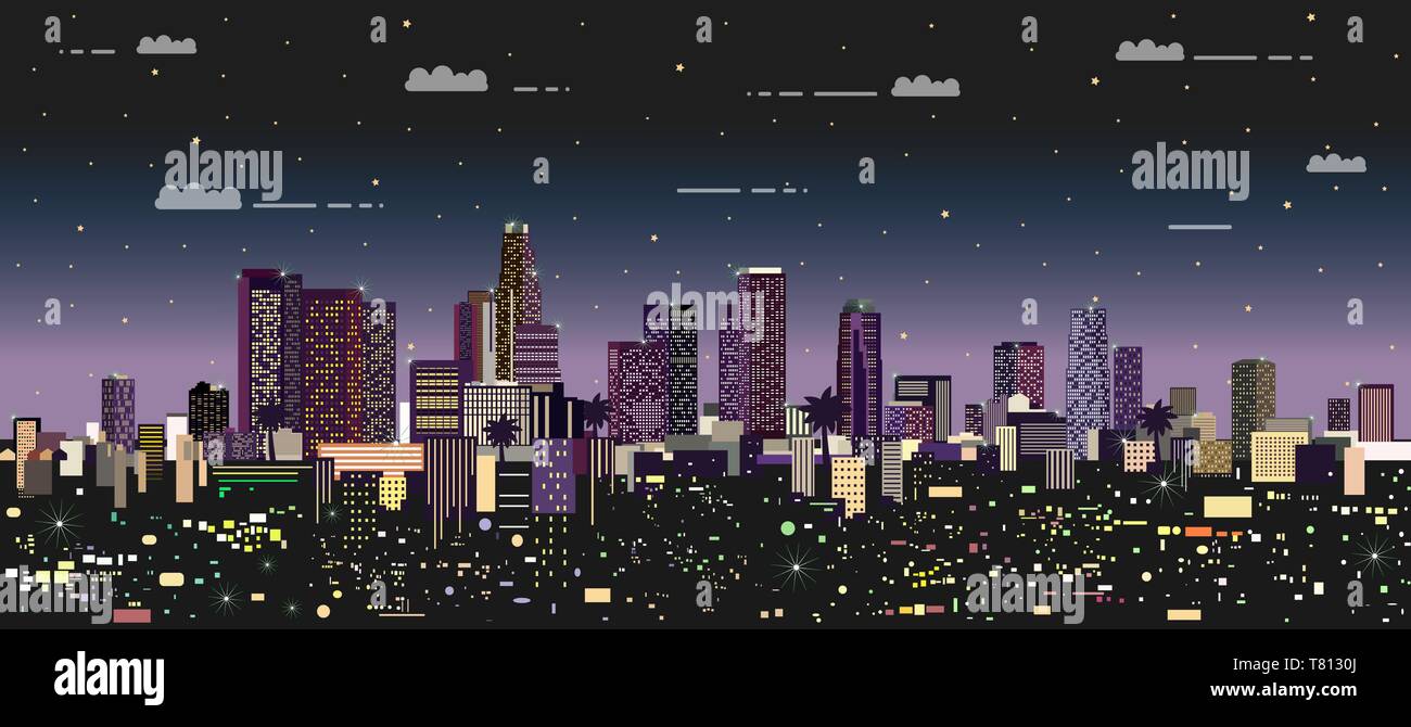 City rooftop night Stock Vector Images - Alamy