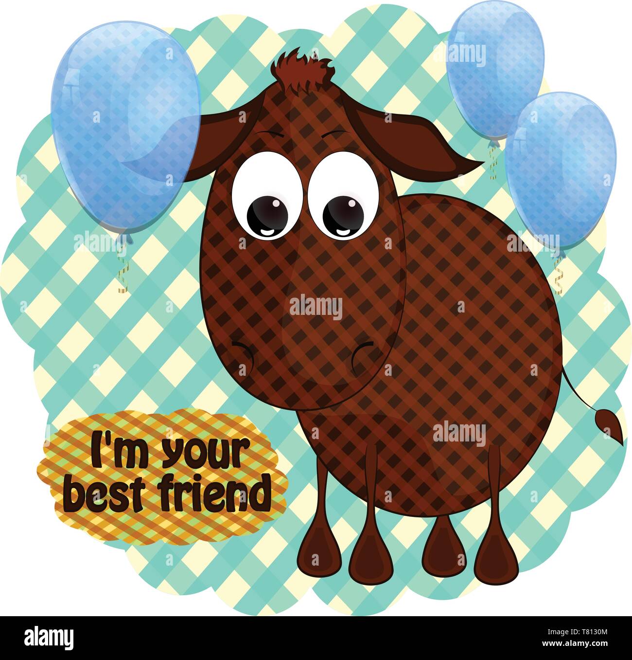 Little cute donkey vector illustration. donkey best friend cartoon ...