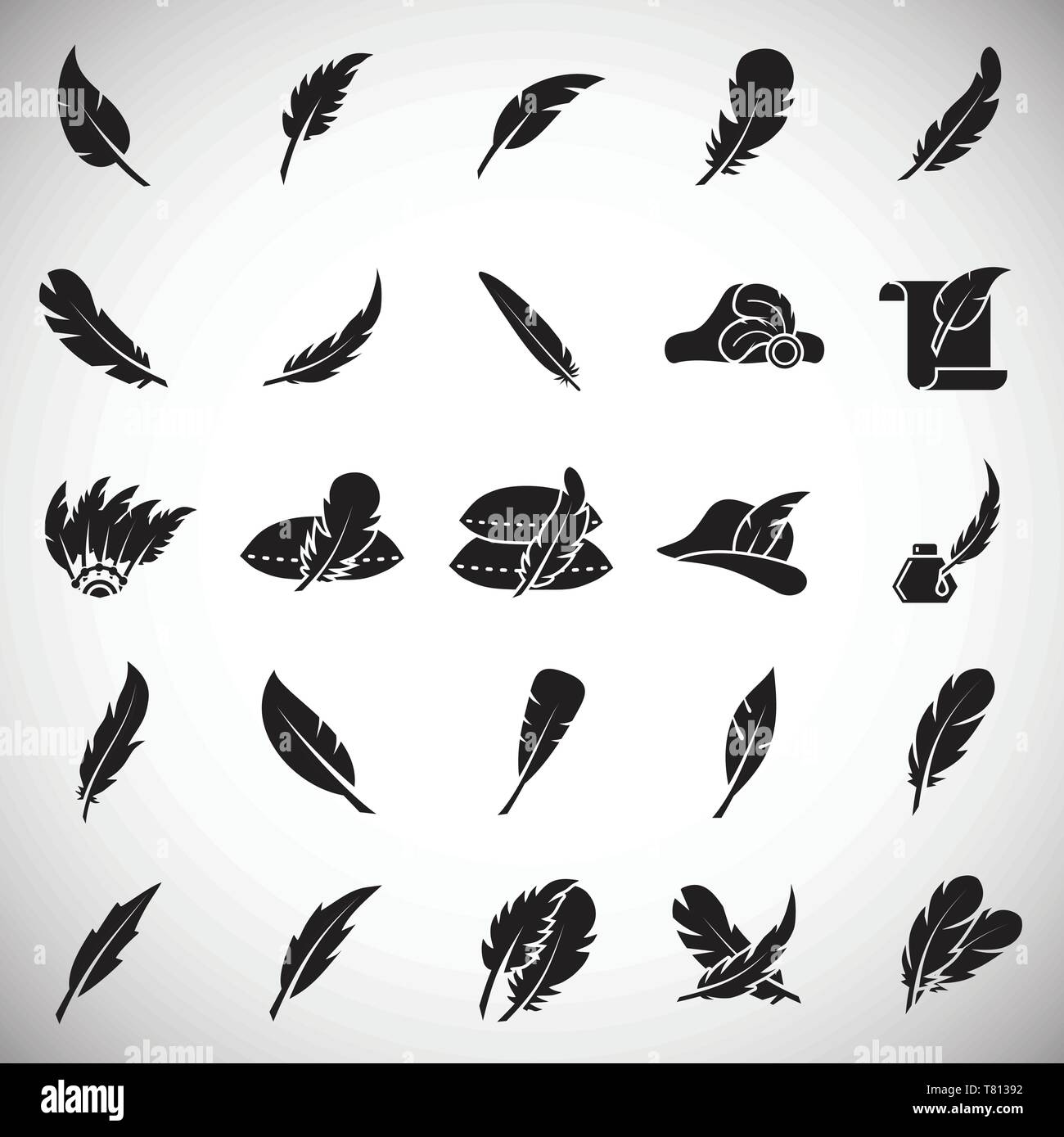 Feather icons set on white background for graphic and web design ...