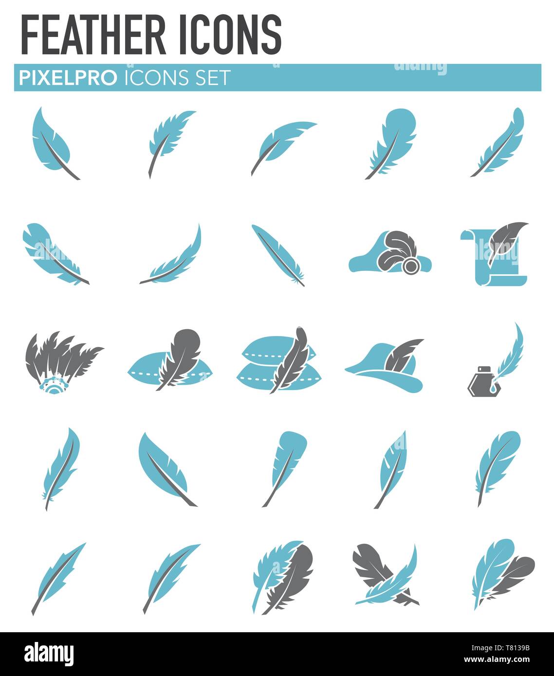 Feather icons set on white background for graphic and web design ...