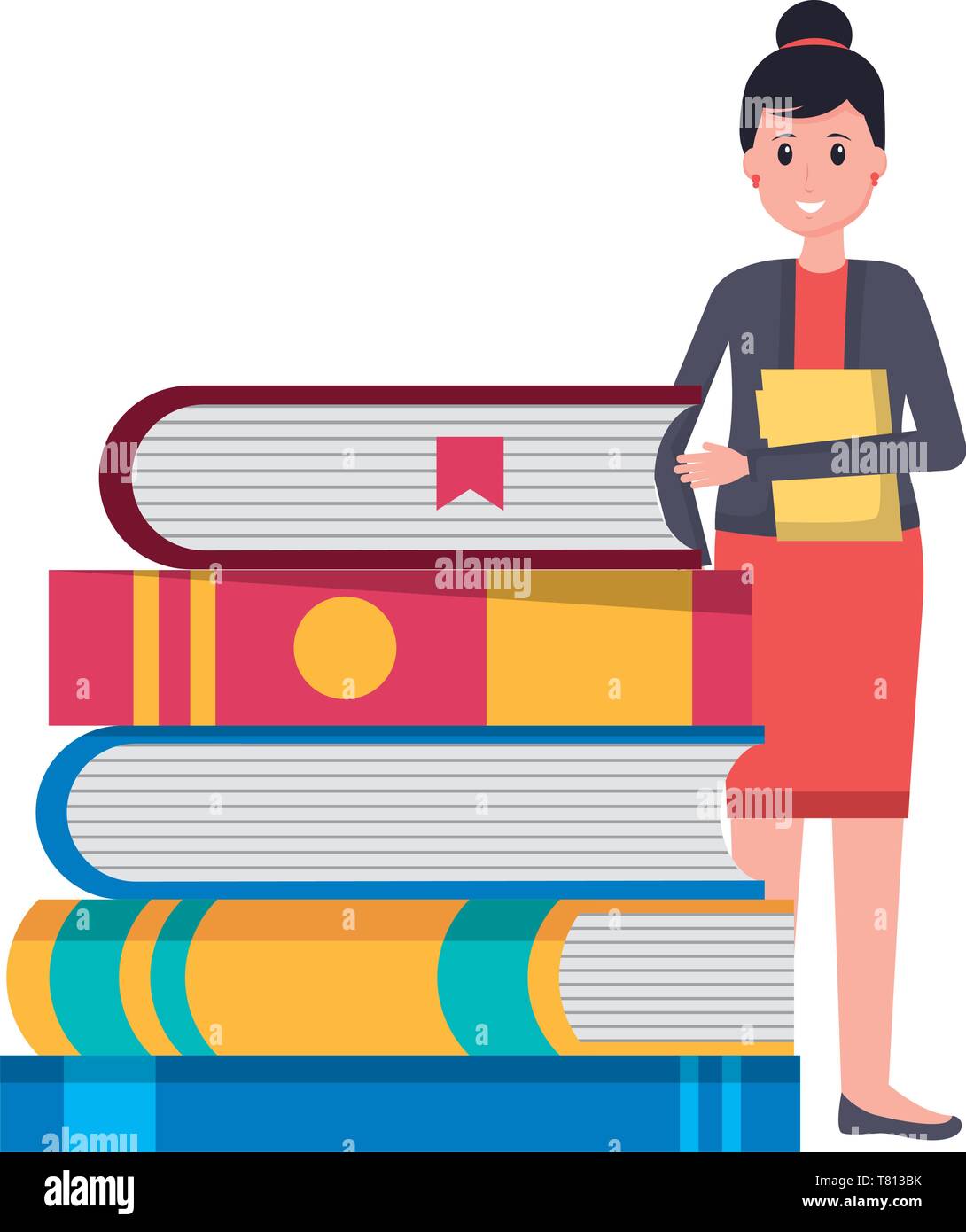 teacher woman books Stock Vector Image & Art - Alamy