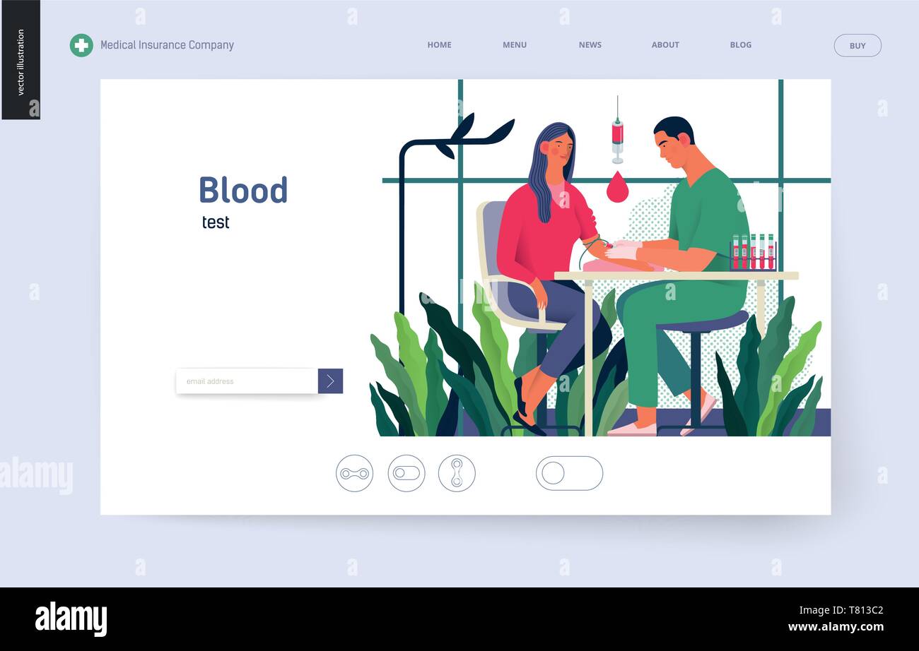Medical tests template - blood test - modern flat vector concept ...