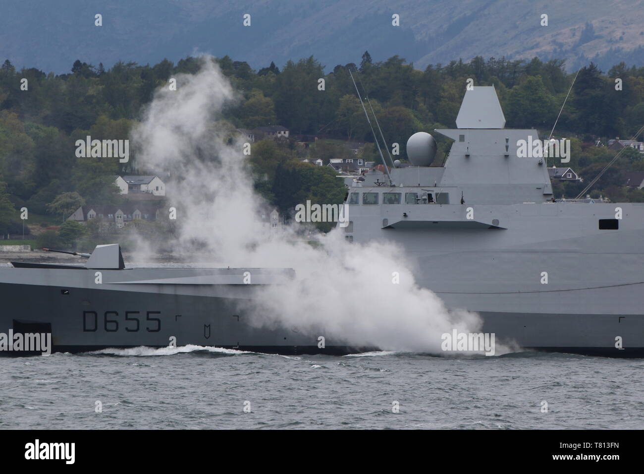 FS Bretagne (D655), an Aquitaine-class (FREMM) frigate operated by the ...